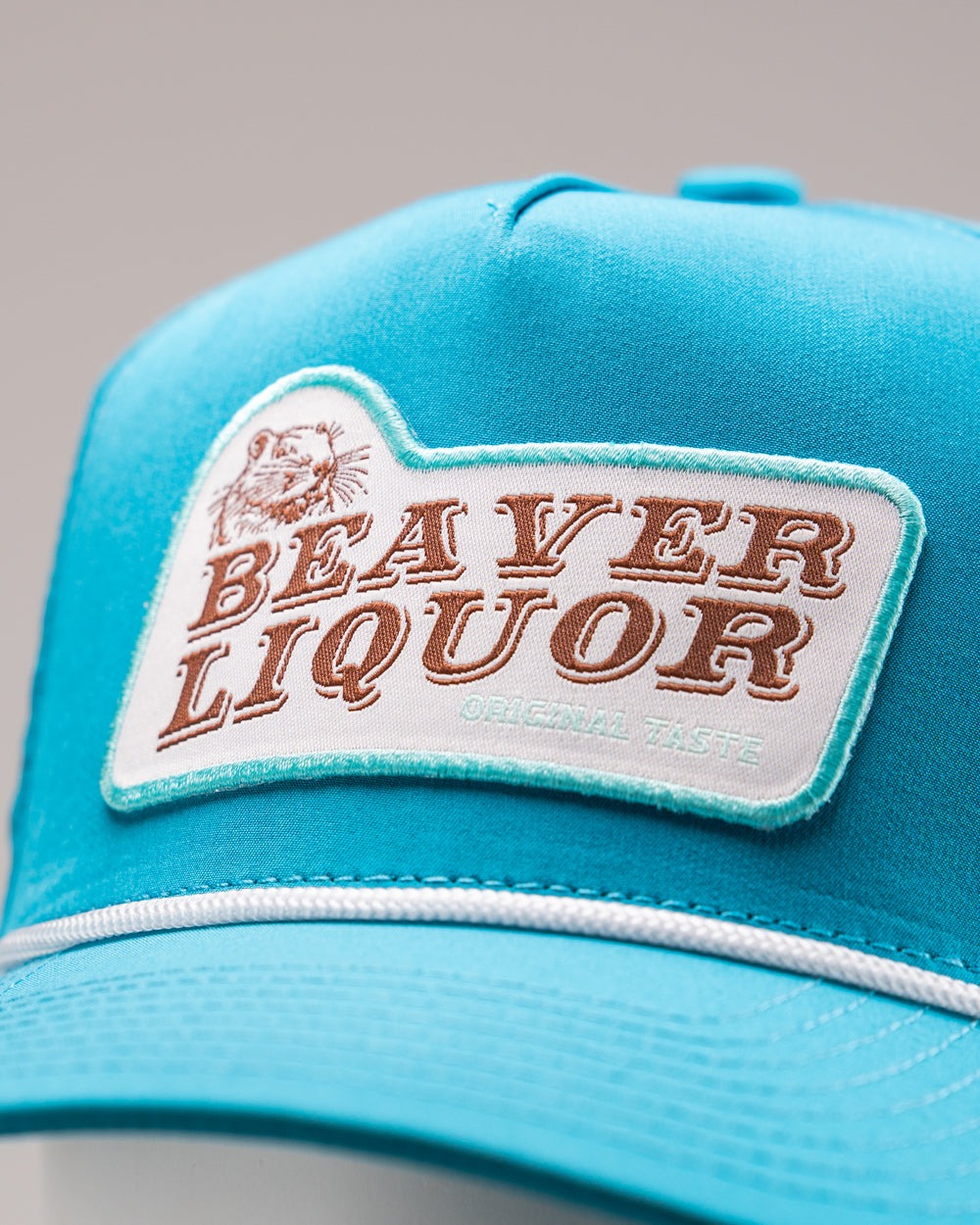 Perforated Rope Hat - Baby Blue | Custom Beaver Liquor Patch | Magnetic ...